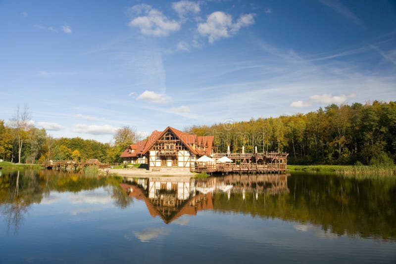 Lakeside resort stock photo. Image of reflection, natural - 3383346