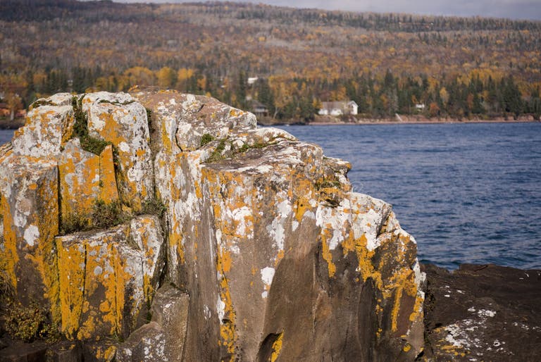 Lakeside rock formation stock photo. Image of rock, scenery - 7184882