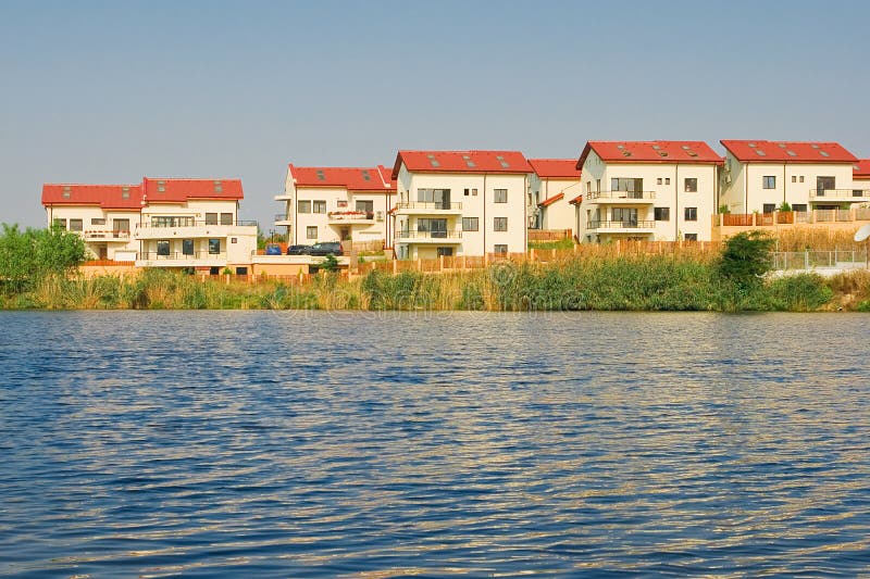 Lakeside villas stock photo. Image of family, house, fancy - 6238038