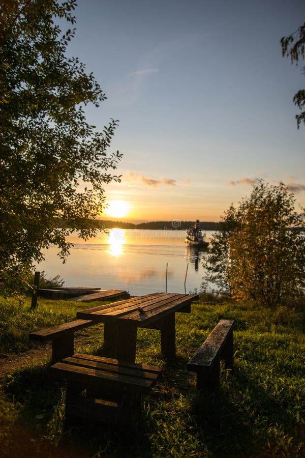Lakeview stock photo. Image of lake, transport, sunset - 94309706