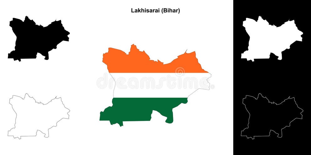 Lakhisarai outline map stock vector. Illustration of region - 368824573