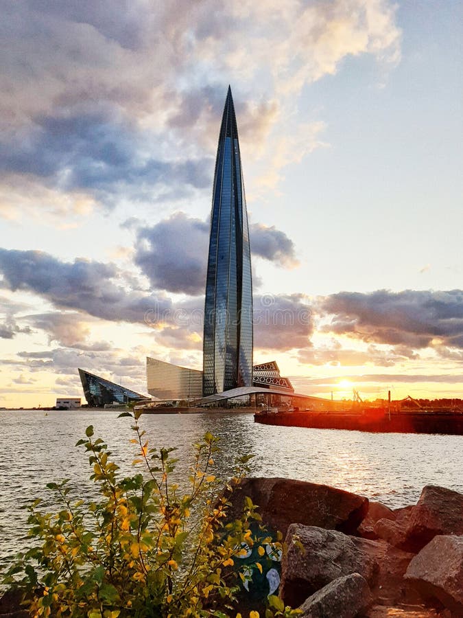 The Lakhta center stock image. Image of dawn, tower - 225985857