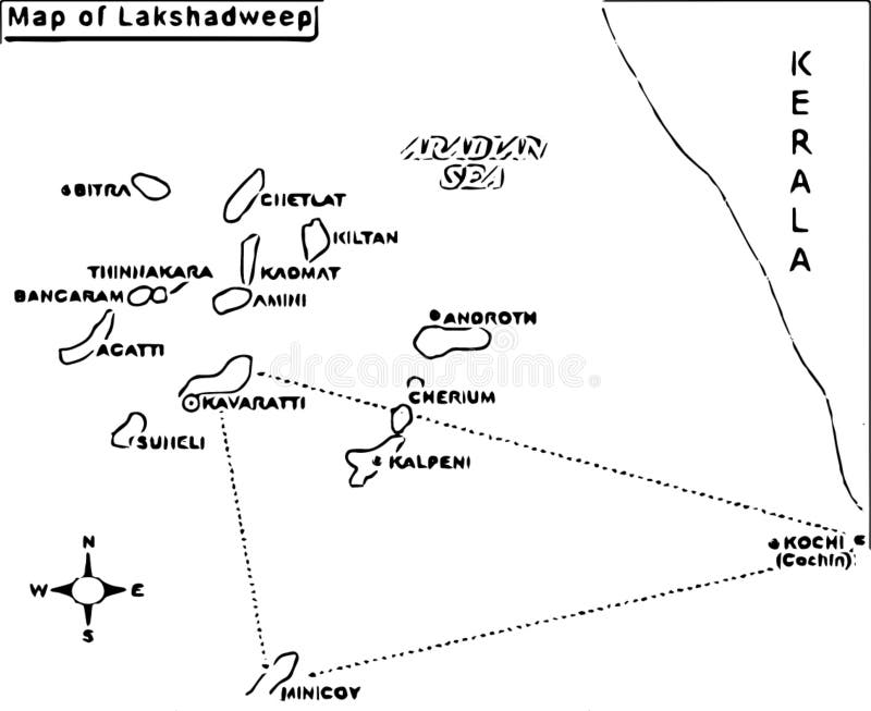 Lakshadweep Map Lakshadweep All Island Map Stock de ilustración ...