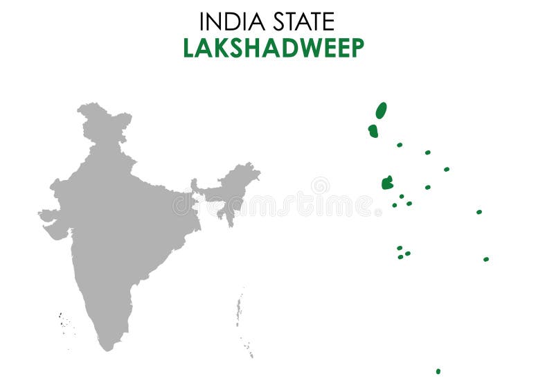 Lakshadweep Map of Indian State. Lakshadweep Map Vector Illustration ...