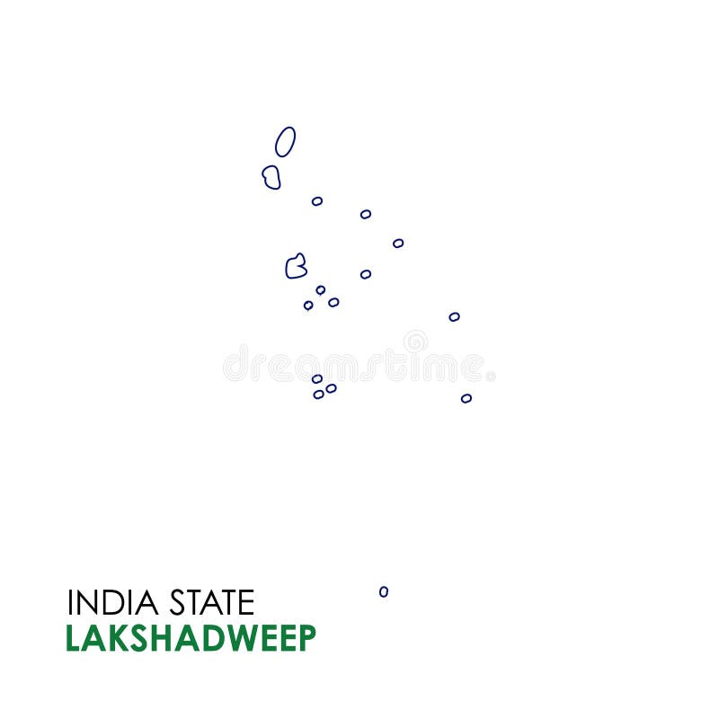 Lakshadweep Map of Indian State. Lakshadweep Map Vector Illustration ...