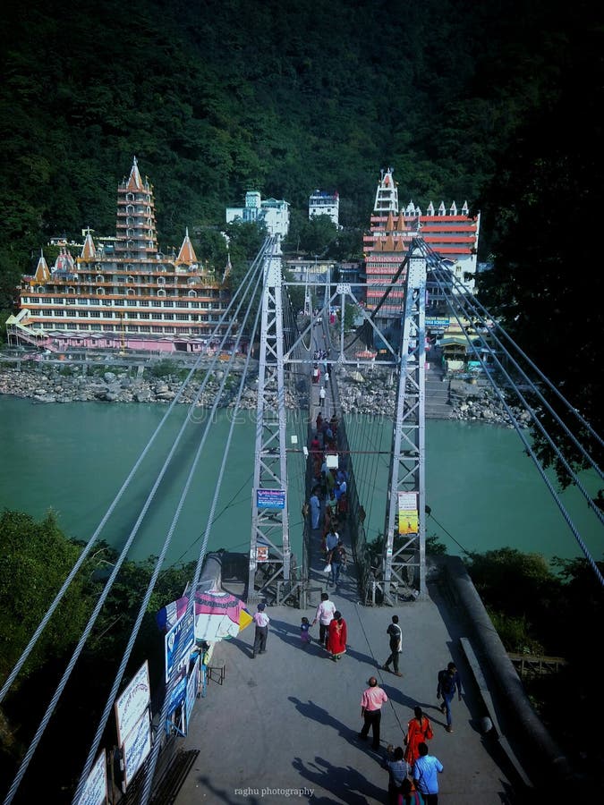 Lakshman jhula editorial stock image. Image of bridge - 77815514