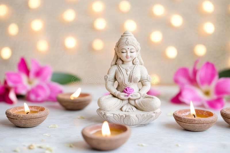 Lakshmi Puja Setup: a Religious Setup with an Idol of Goddess Lakshmi ...