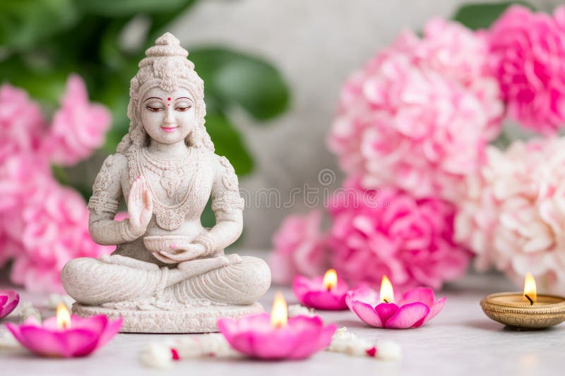 Lakshmi Puja Setup: a Religious Setup with an Idol of Goddess Lakshmi ...