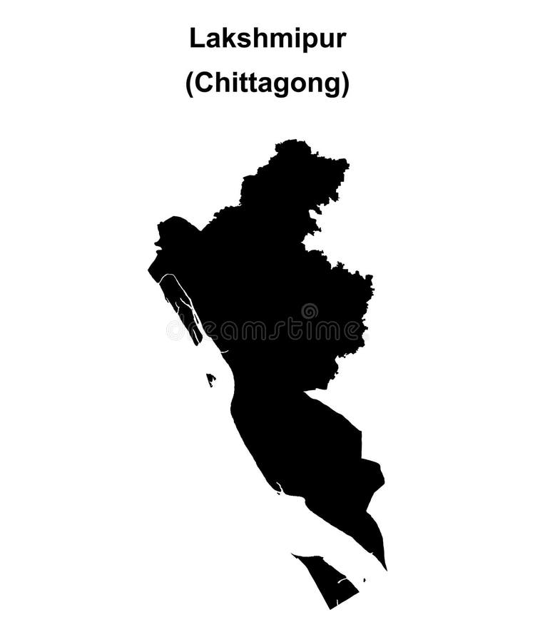Lakshmipur outline map stock vector. Illustration of template - 371637003