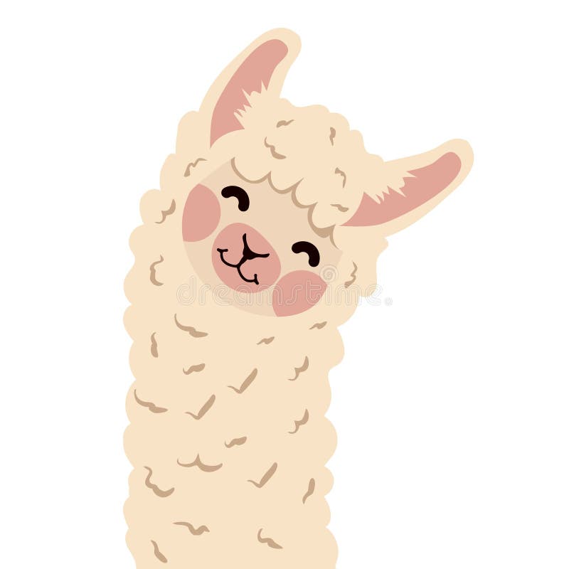 Lama alpaca head with face stock vector. Illustration of card - 279032992