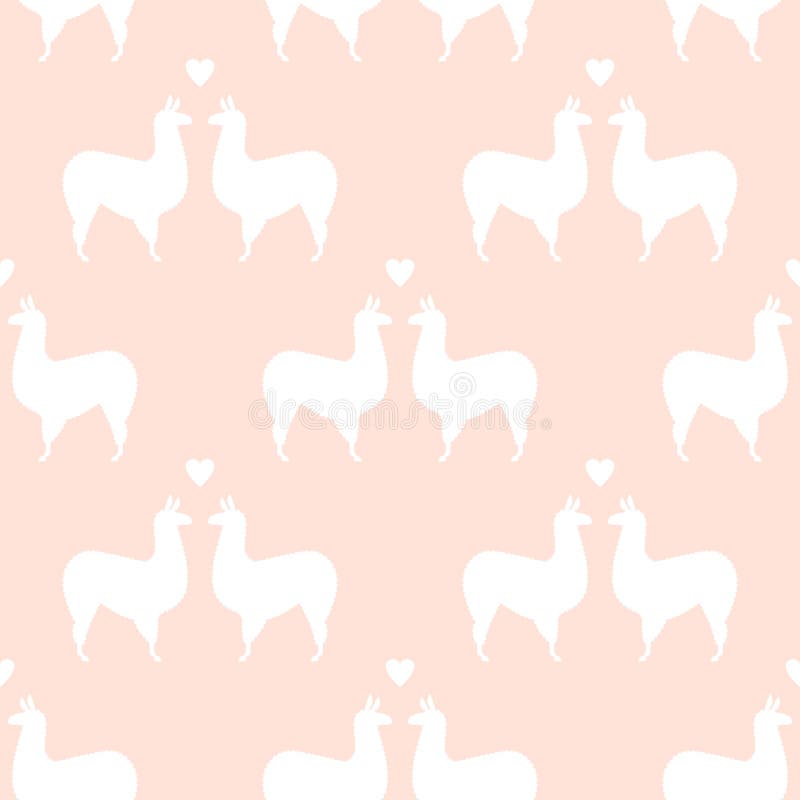 Lama. Alpaca. Seamless Pattern with Cute Animals. Vector. Stock ...
