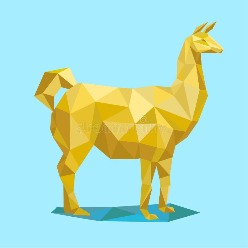 Lama Animal bas poly illustration de vecteur. Illustration du dessin ...