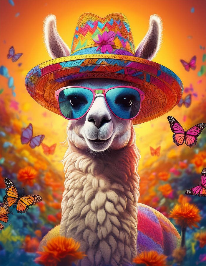 Lama con dibujos animados imagen de archivo. Imagen de lindo - 378940417