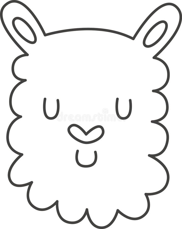 Lama Head Outline stock vector. Illustration of funny - 321741045