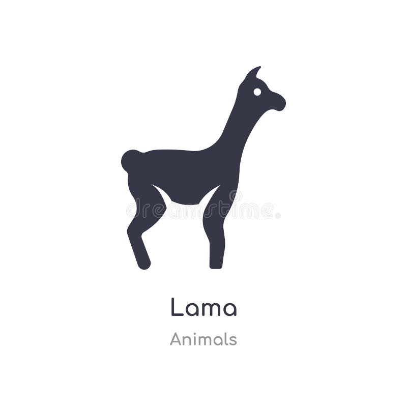 Lama Icon In Flat Style Isolated On White Background. Realistic Animals ...