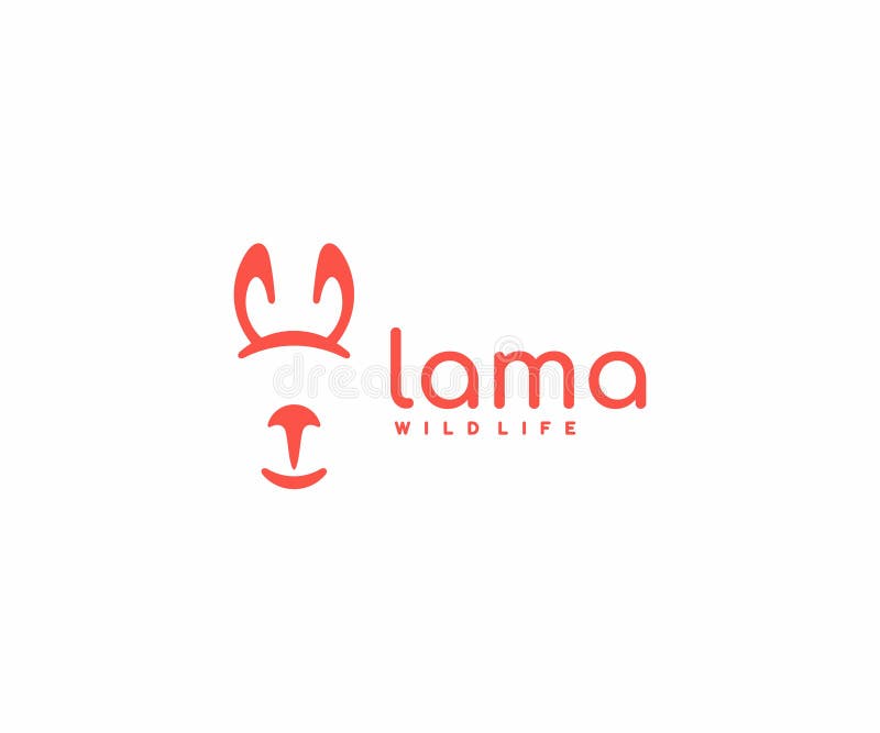 Lama Logo Template. Background for Zoo, Tourism, Souvenir, Invitation ...