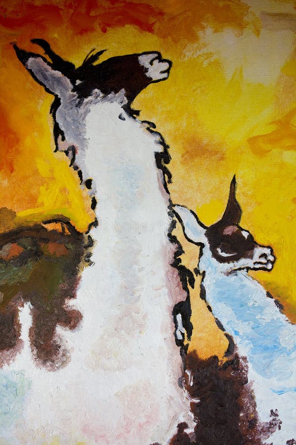 Lama painting stock image. Image of animals, paintings - 7225791