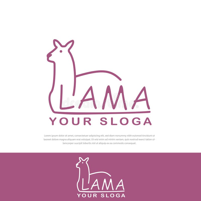 Stylized Lama in Black Isolated Stock Vector - Illustration of idea ...