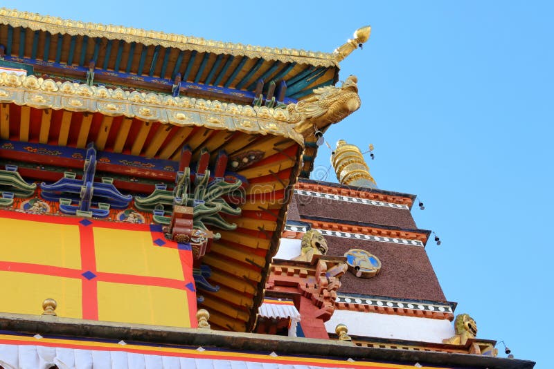 Lama temple in Tibet stock photo. Image of cover, mountain - 76461910