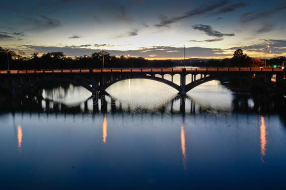 Lamar Bridge in Austin during Sunset Stock Image - Image of austin ...