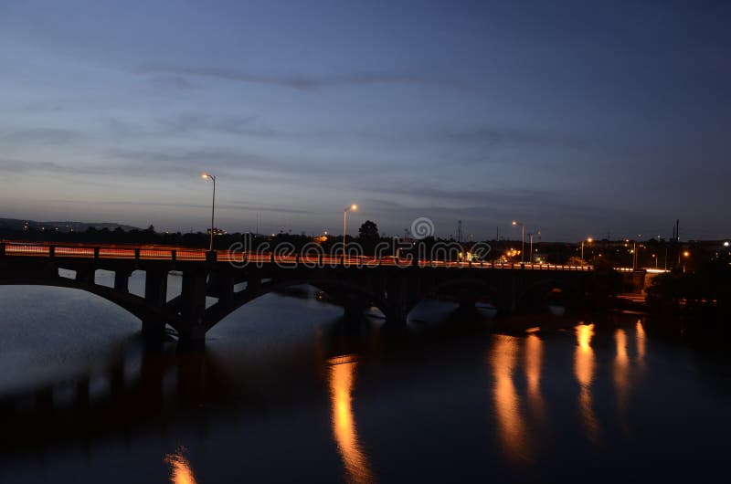 Lamar Bridge in Austin during Sunset Stock Image - Image of dark, texas ...