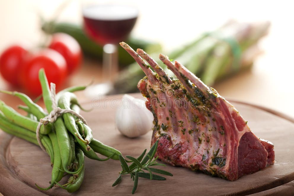 Lamb stock image. Image of asparagus, garlic, spice, rack - 19354361