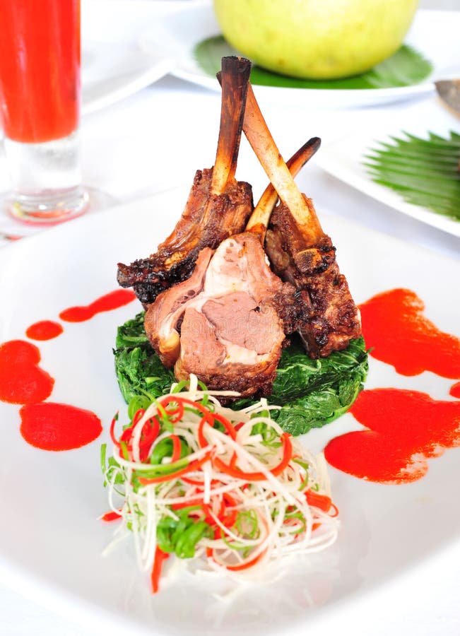 A Lamb Chop Steak stock image. Image of dish, cuisine - 27433311