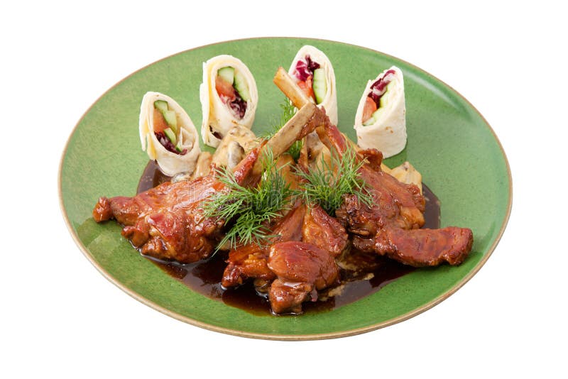 Lamb Chops with spicy rice stock photo. Image of lunch - 41904896
