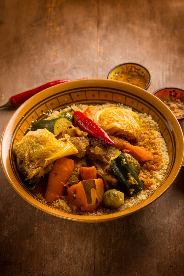 Lamb Couscous with Mixed Vegetables Stock Photo - Image of morocco ...