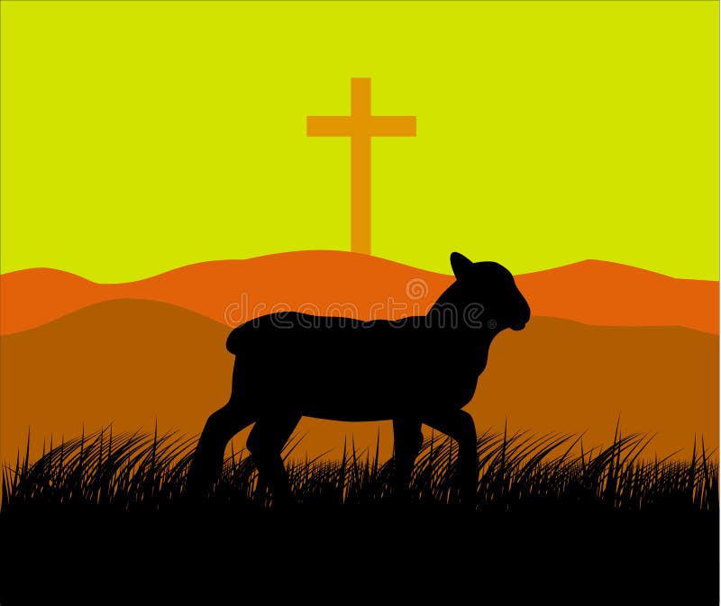 Lamb and cross stock vector. Illustration of crucifix - 29597422