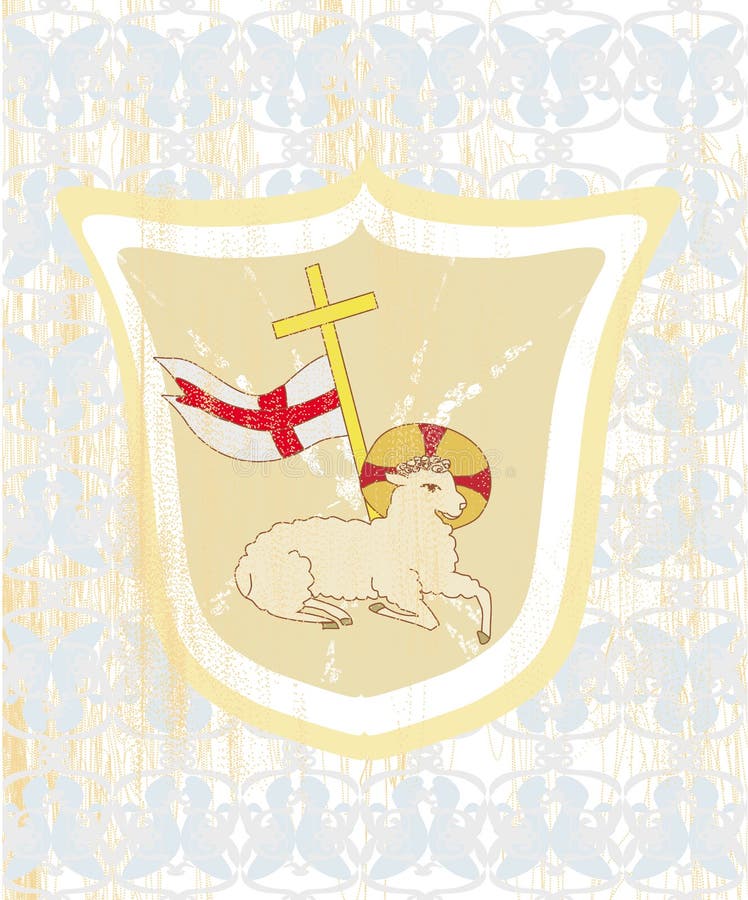 Lamb with Cross - Abstract Grunge Card Stock Vector - Illustration of ...