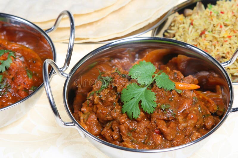 Lamb Curry stock photo. Image of poppadom, garnish, popadum - 3626856
