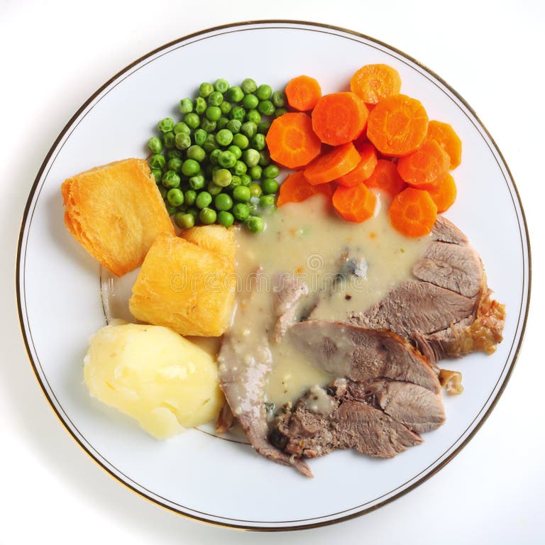 Lamb dinner from above stock photo. Image of close, roast - 13393852