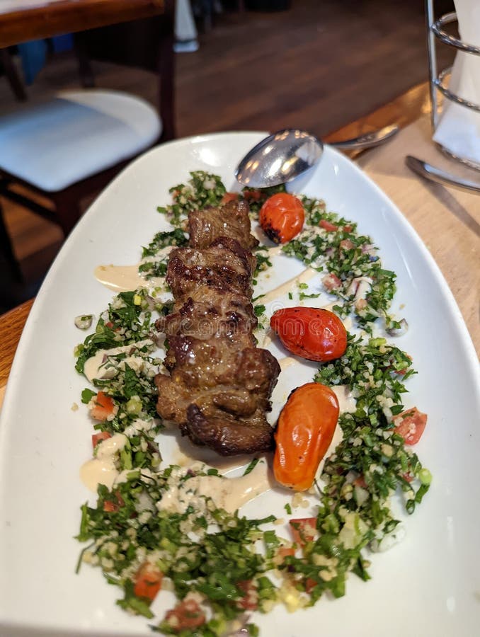 Lamb entree tomato stock image. Image of meat, lunch - 244207059