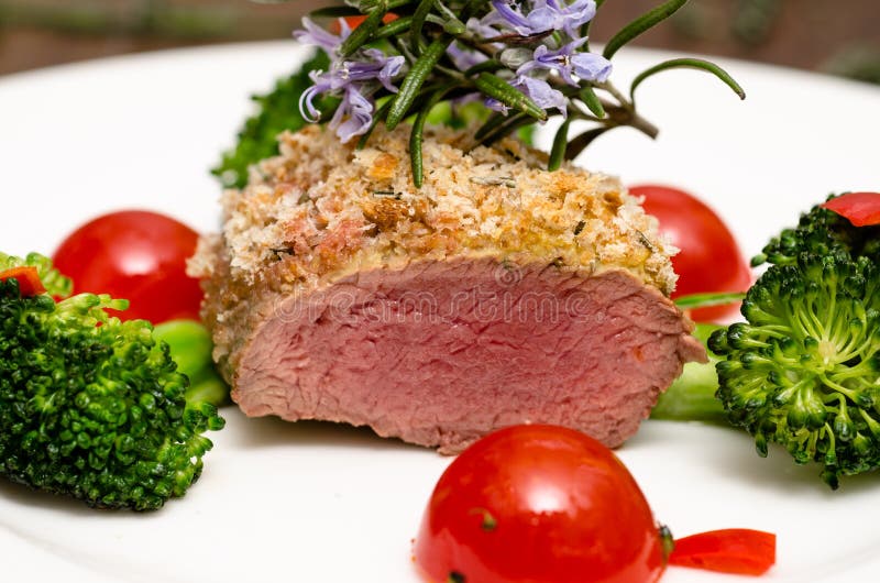 Lamb fillet stock photo. Image of thyme, dish, wooden - 39914784