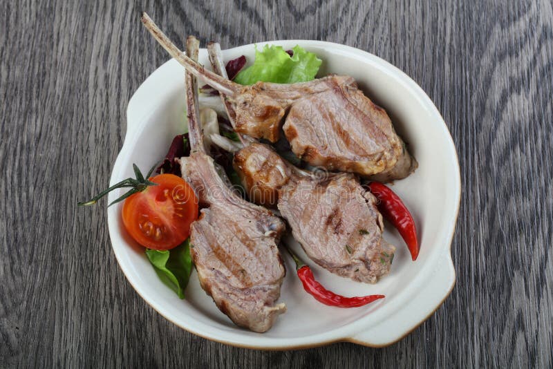 Lamb Frenched Rack stock image. Image of dark, lunch - 111787095