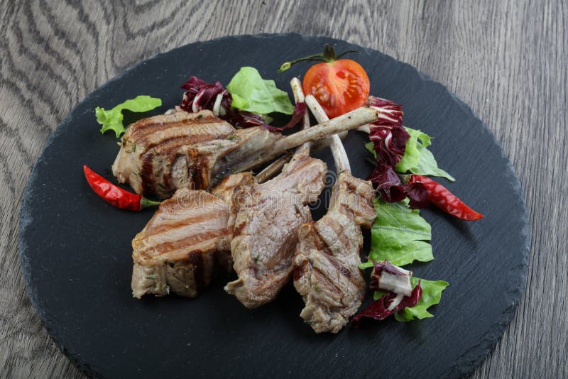 Lamb Frenched Rack stock image. Image of dinner, chops - 111929429