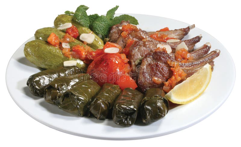 Lamb with Koosa and Vine Leaves Stock Image - Image of vine, arabic ...