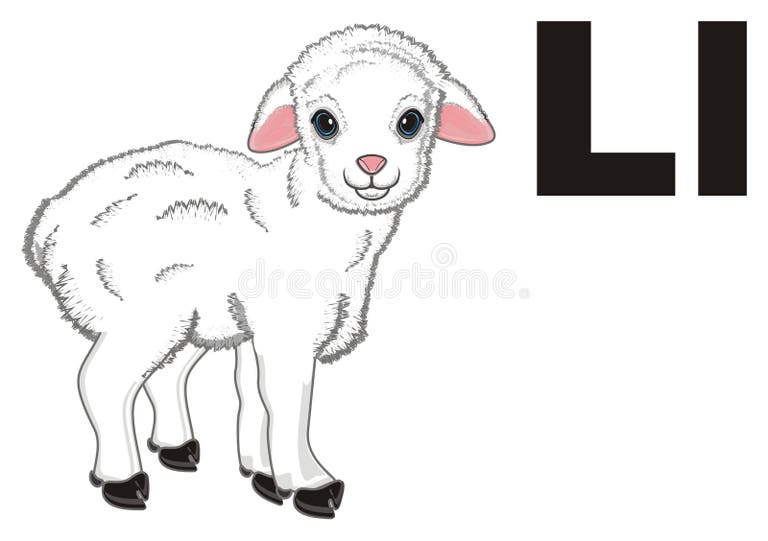 Lamb with letters stock illustration. Illustration of curly - 106187391