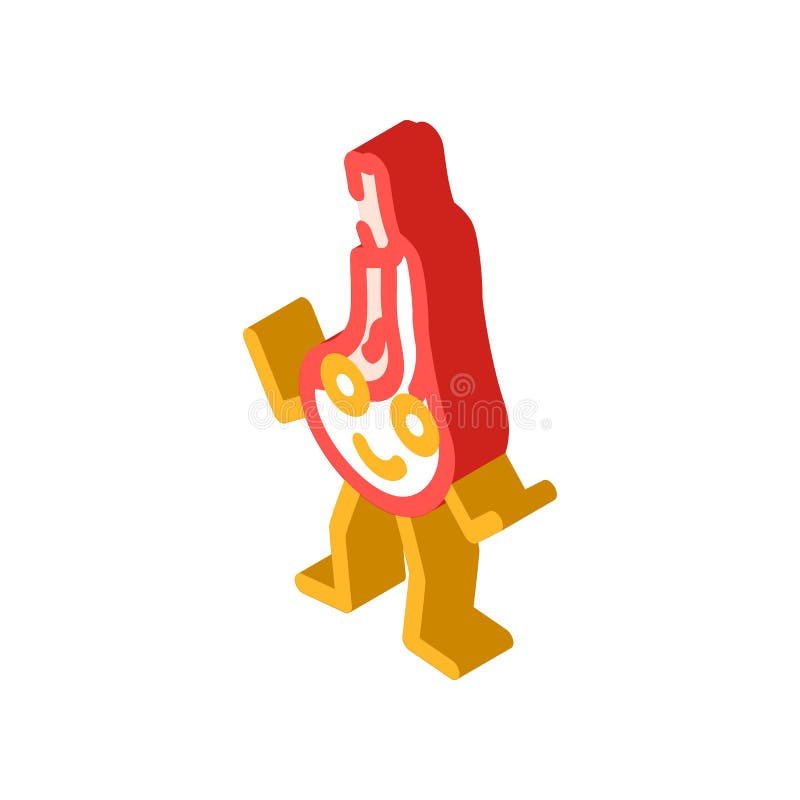 Lamb Meat Character Isometric Icon Vector Illustration Stock ...