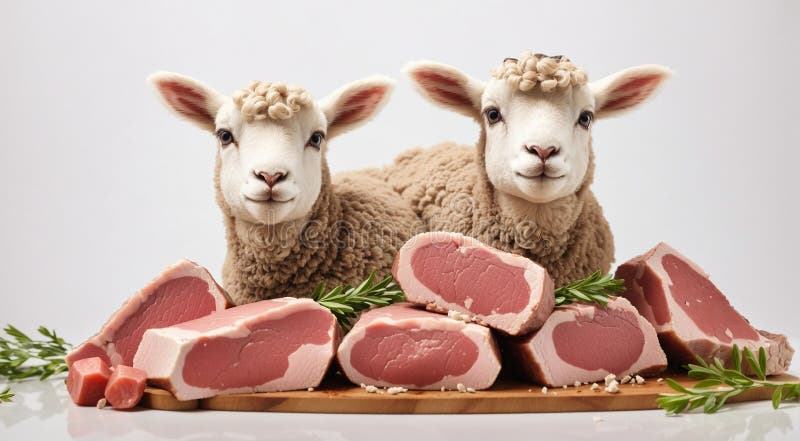 Fresh Lamb meat stock illustration. Illustration of pasture - 296621293