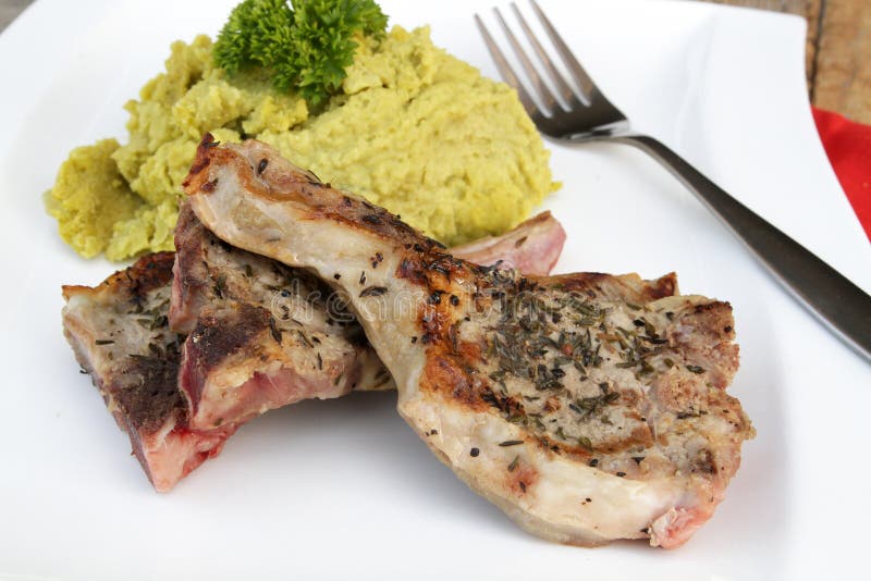 Lamb meat with garnish stock photo. Image of close, sheep - 44968164
