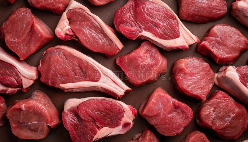 Lamb Meat Pattern - Food Pattern - Generated by Ai. Stock Illustration ...