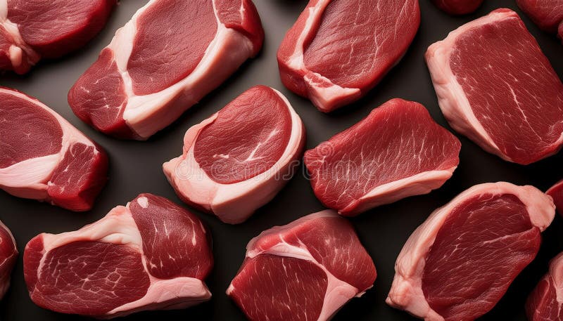 Lamb Meat Pattern - Food Pattern - Generated by Ai. Stock Illustration ...