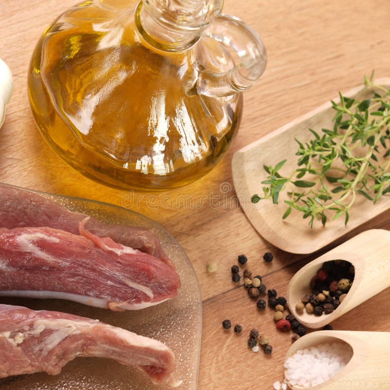 Lamb with olive oil stock image. Image of selective, spice - 31062539