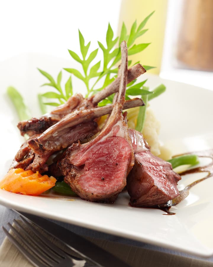 Lamb rack stock photo. Image of sauce, rack, garnish, restaurant - 8987026