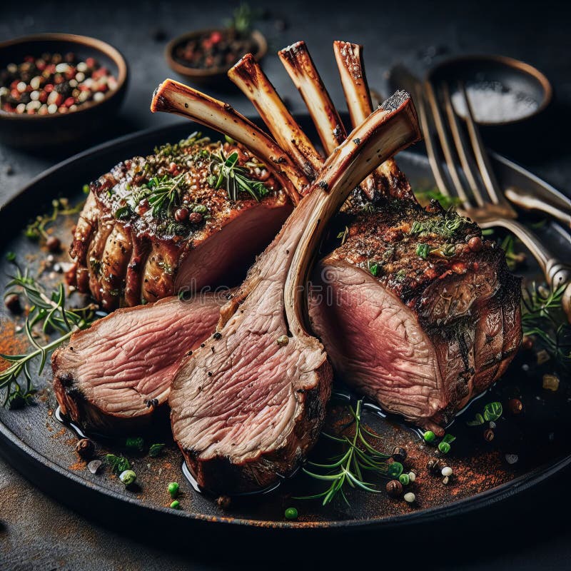 Lamb Rack on a Plate. the Character and All Objects are Fictitious, the ...