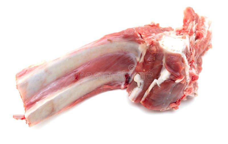 Lamb Ribs with Meat Isolated on a White Background Stock Photo - Image ...