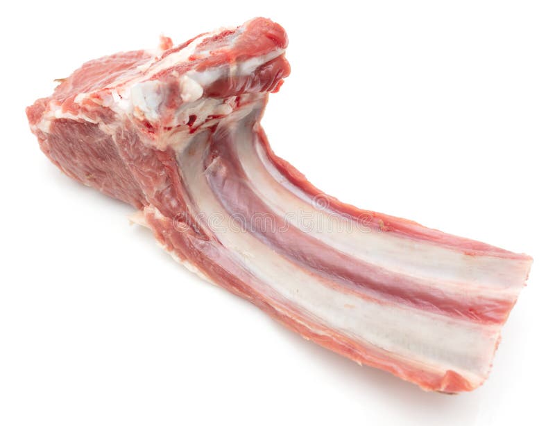 Lamb Ribs with Meat Isolated on a White Background Stock Image - Image ...