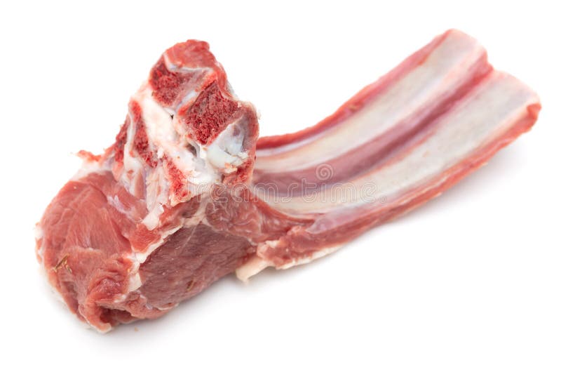 Lamb Ribs with Meat Isolated on a White Background Stock Photo - Image ...